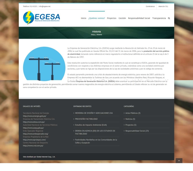 Empresa de Generación Eléctrica, S.A. (egesa.net) – Negocios Virtuales